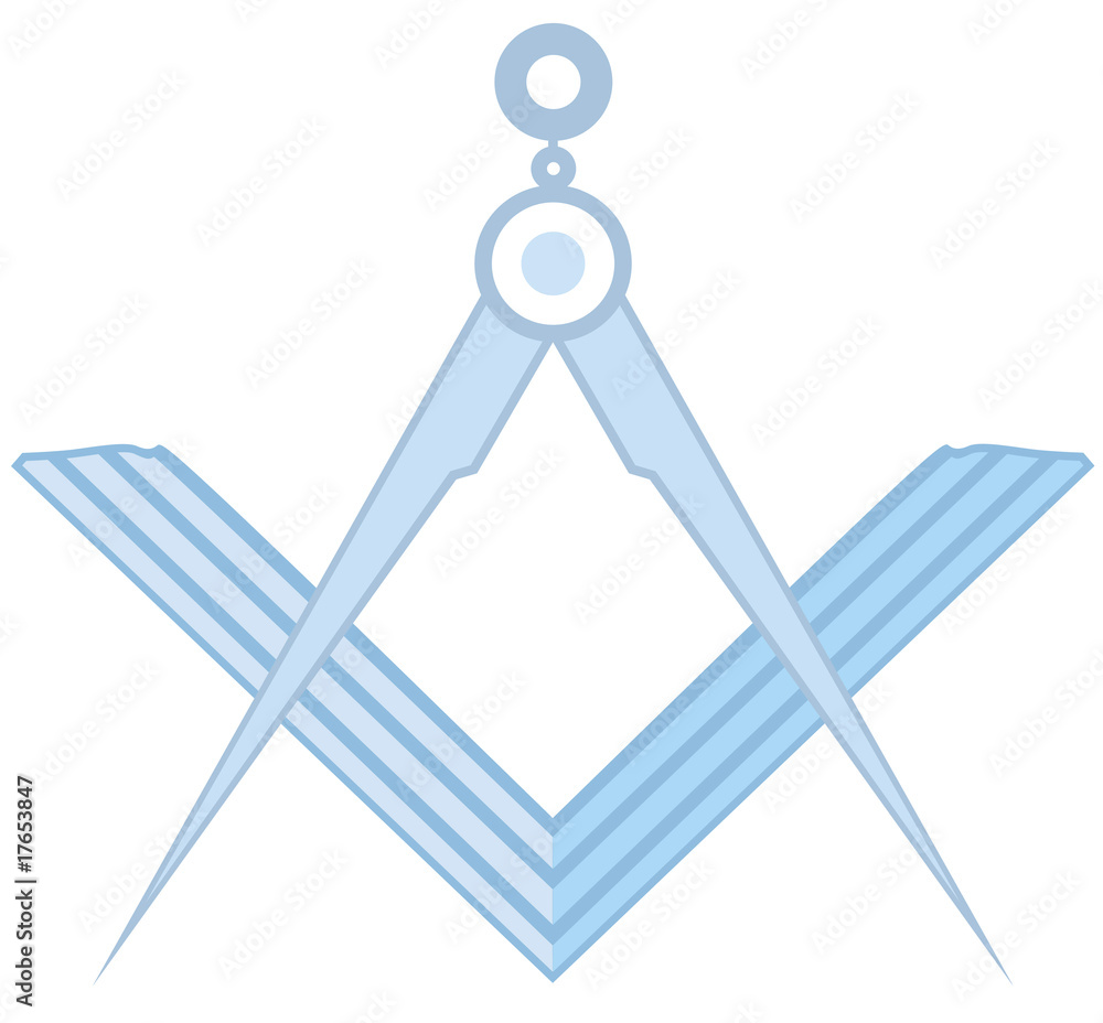 Square and Compass Light Blue Stock Vector | Adobe Stock
