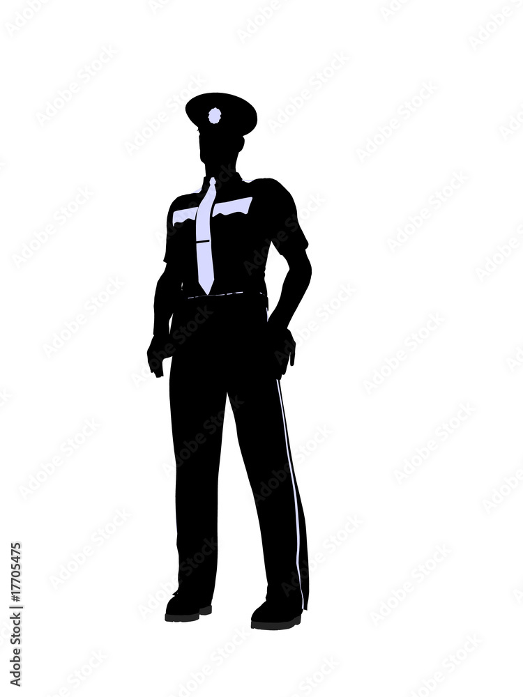 Male Police Officer Illustration Silhouette Stock Illustration | Adobe ...