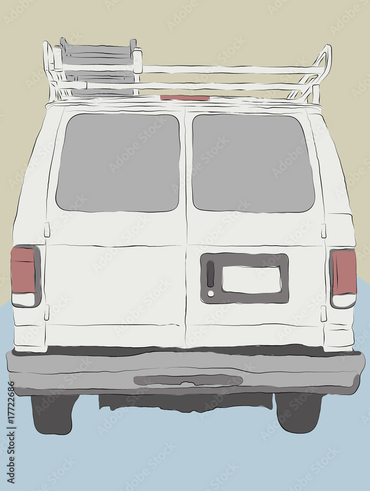 Messy Hand Drawn Work Van Sketch Stock Vector | Adobe Stock