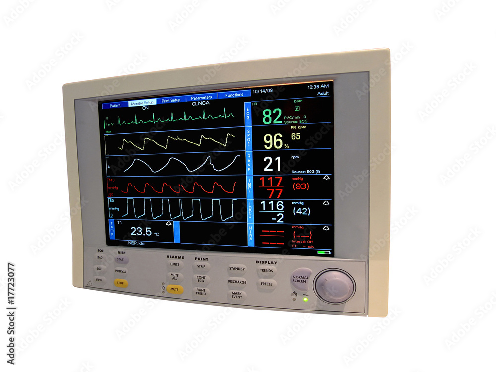 corona virus cardiovascular monitor test with signal patient diagram ...