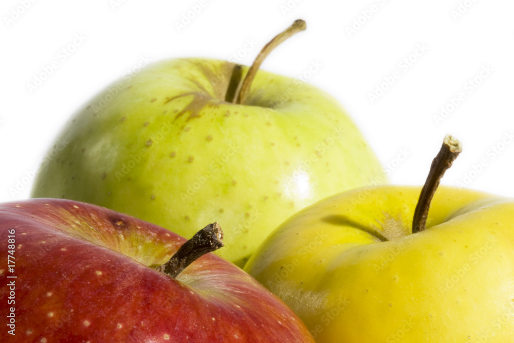 detalle del contraste de color en la variedad de las manzanas Stock ...