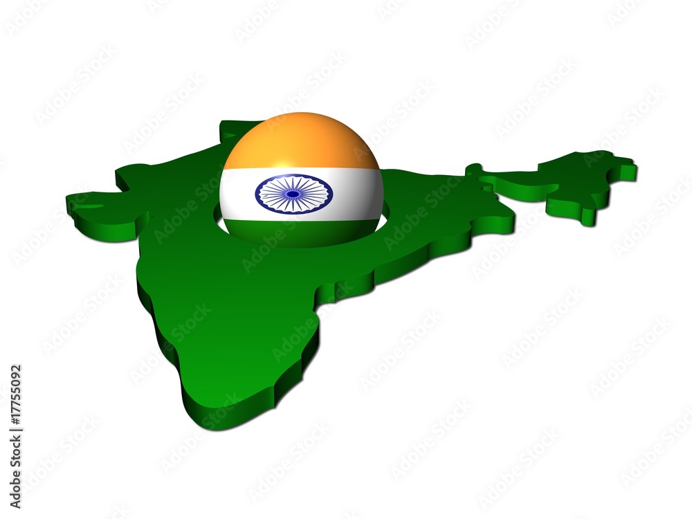India flag sphere with map Stock Illustration | Adobe Stock