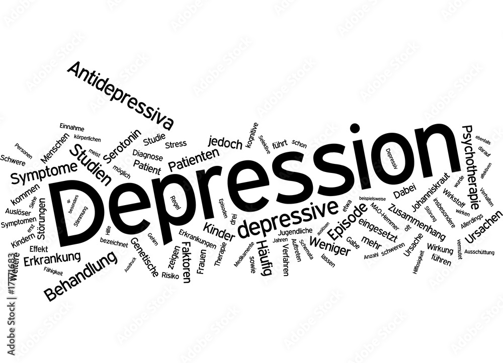 Depression - Abstract word cloud Stock Illustration | Adobe Stock