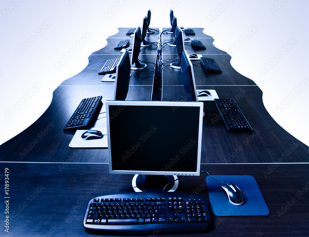 modern computers room isolated Stock Photo | Adobe Stock