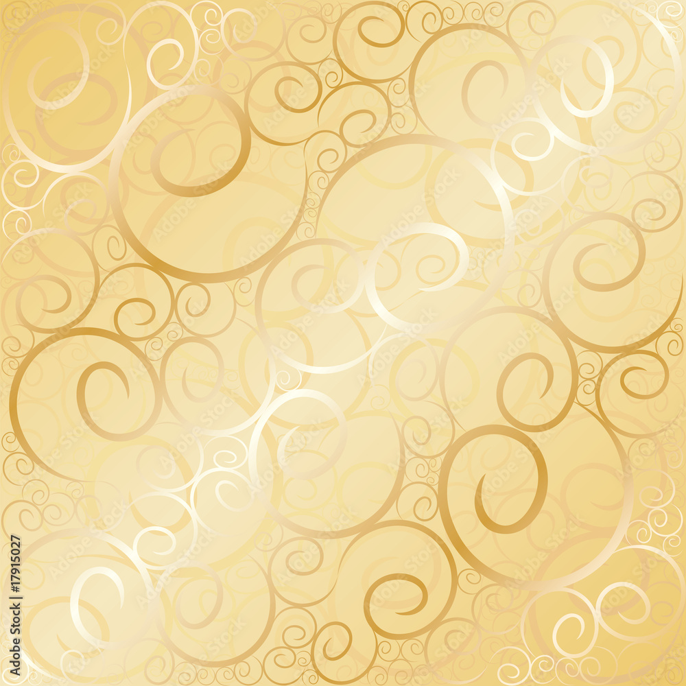 Old gold swirl wallpaper background. Vector illustration. Stock Vector ...