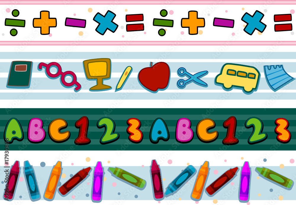 Education Border Set Stock Vector | Adobe Stock