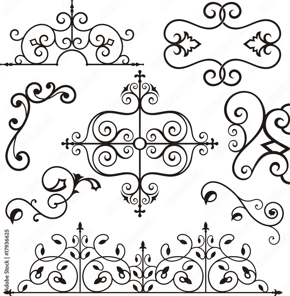 Wrought Iron Ornamental Designs Stock Vector | Adobe Stock