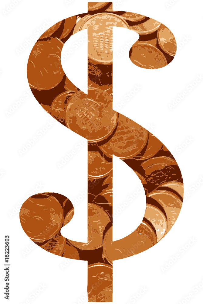 Alphabet of money - letter $ Stock Vector | Adobe Stock