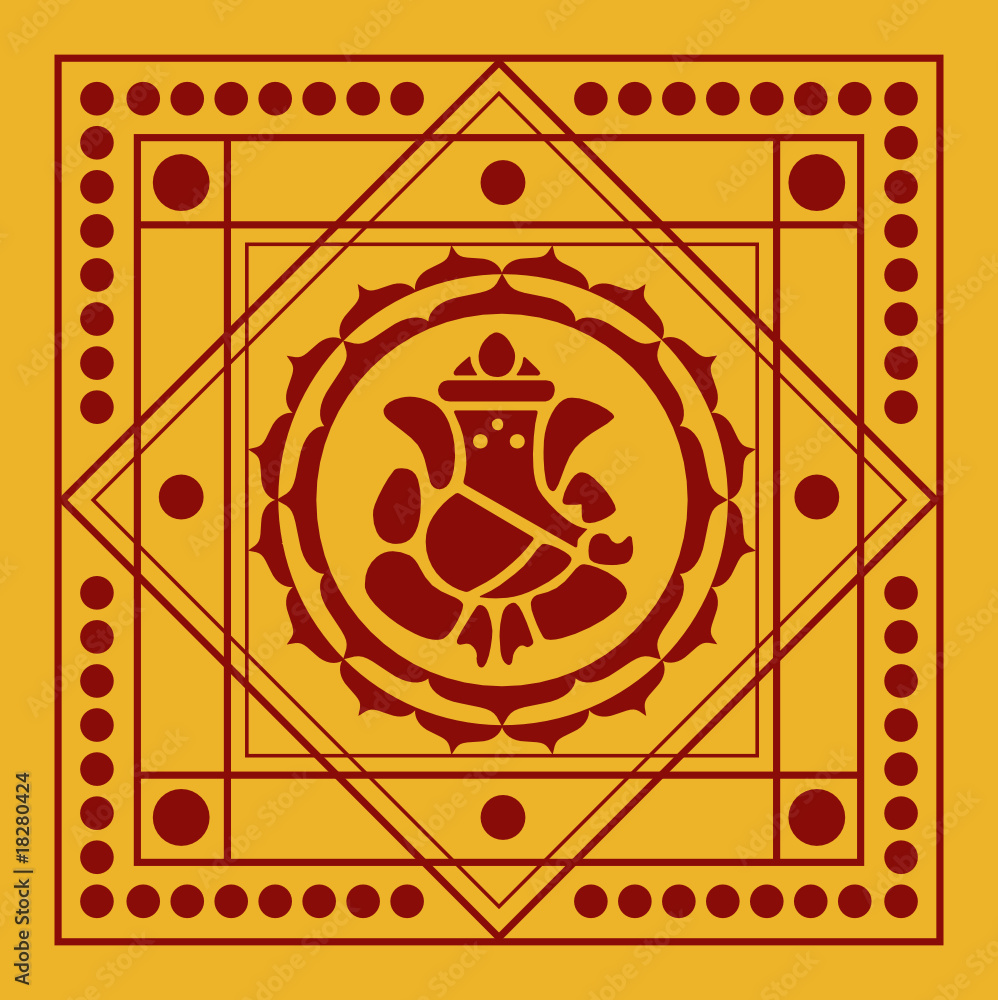 Spiritual Lord Ganesha Design Stock Vector | Adobe Stock
