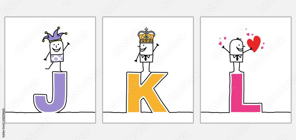 cartoon alphabet - J K L Stock Vector | Adobe Stock