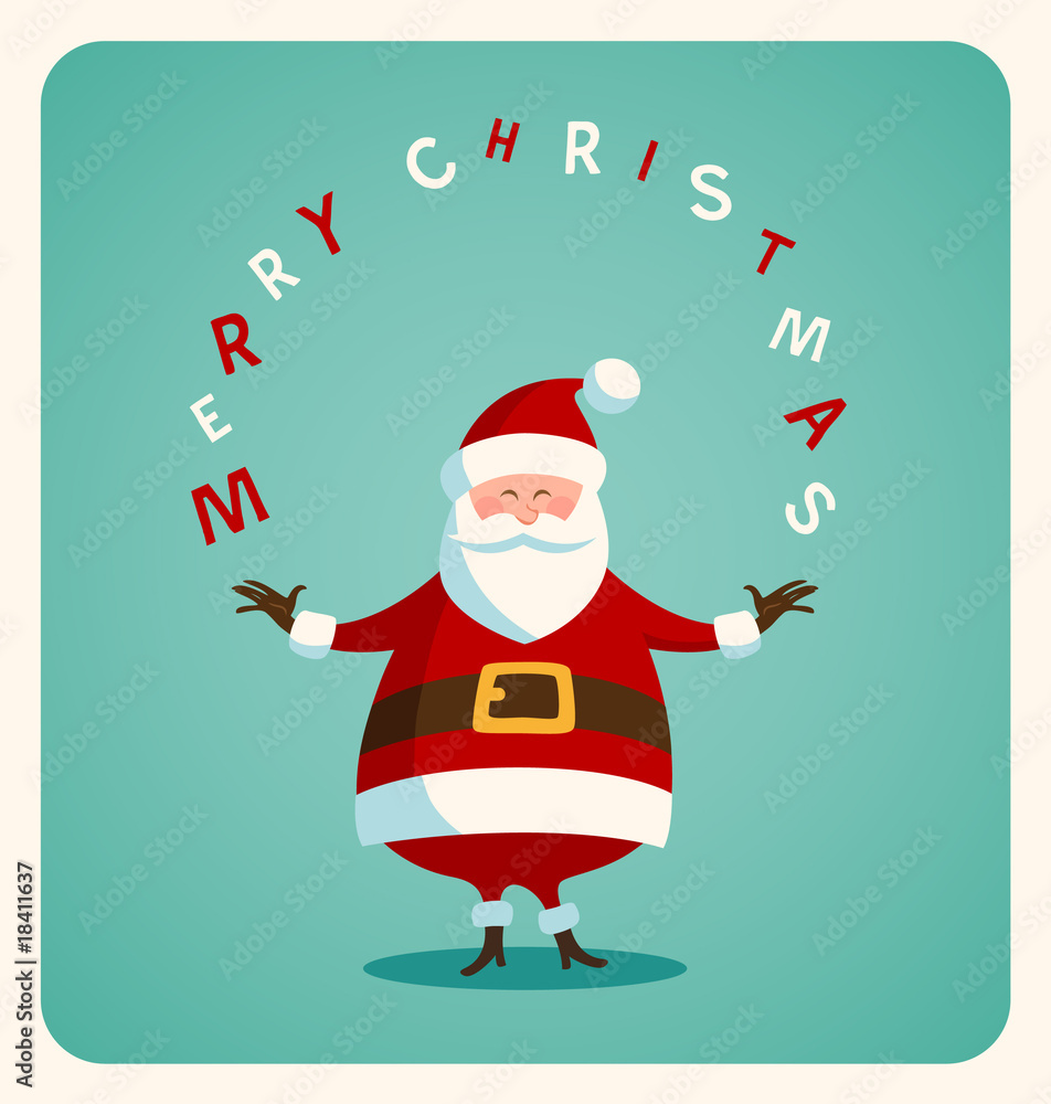 Christmas card with Santa. Vector. Editable Stock Vector | Adobe Stock