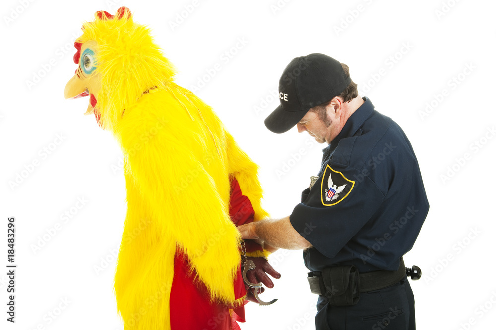 Chicken Man Under Arrest Stock Photo | Adobe Stock