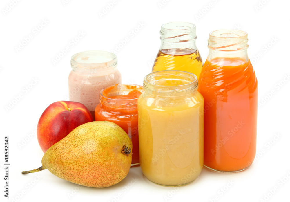 Baby food isolated on white background Stock Photo | Adobe Stock