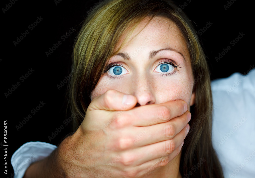 scary woman being kidnapped Stock Photo | Adobe Stock