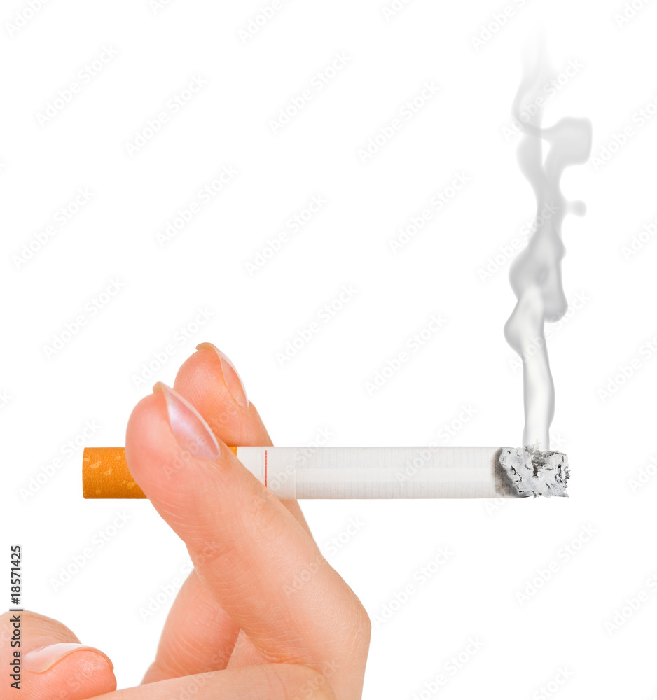 Hand with cigarette Stock Photo | Adobe Stock