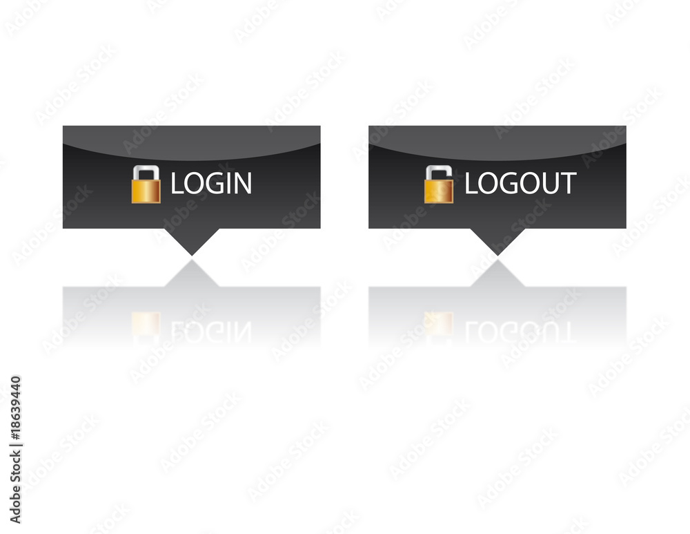login and logout button Stock Vector | Adobe Stock