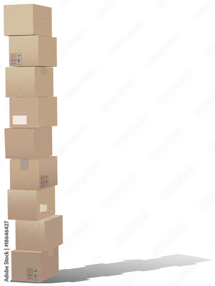 Stack of shipping carton boxes Stock Vector | Adobe Stock