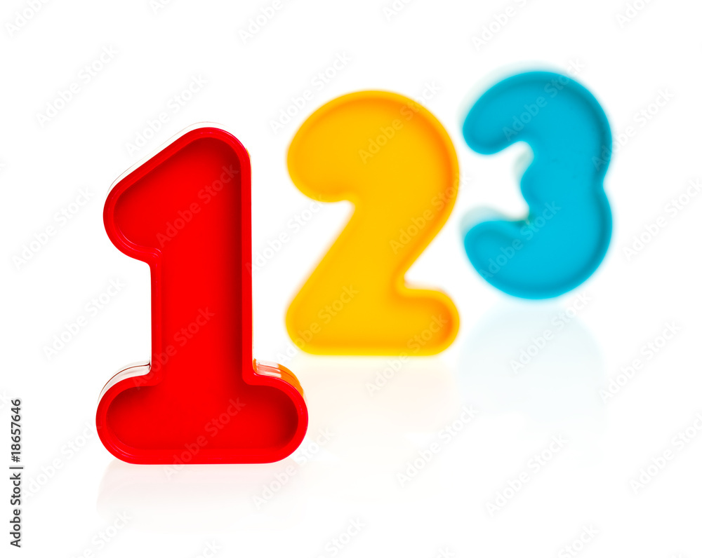 Plastic numbers 123 Stock Photo | Adobe Stock