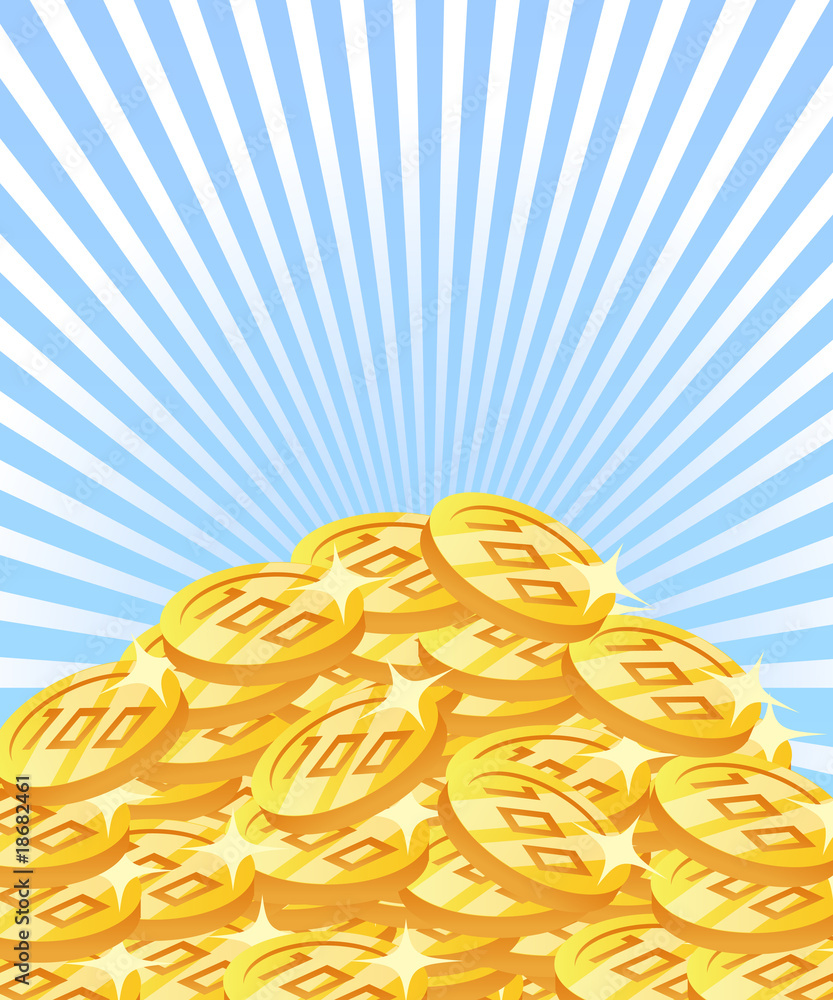 mountain of money as golden coins Stock Vector | Adobe Stock