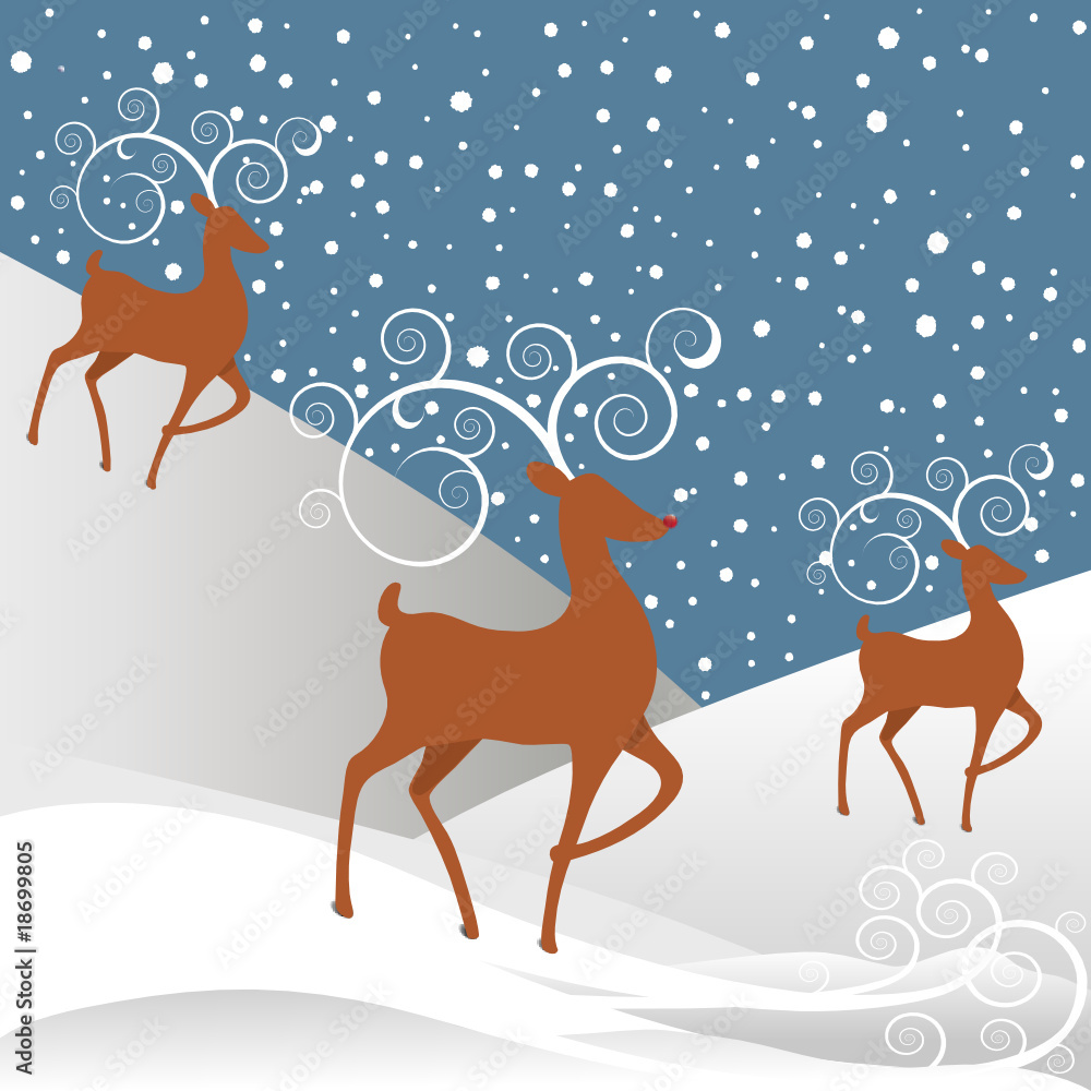 Rudolph the Red-nosed Reindeer Christmas Background Stock Vector ...