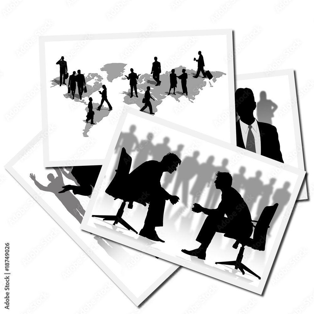 Collection of pictures with workers at the office Stock Illustration ...