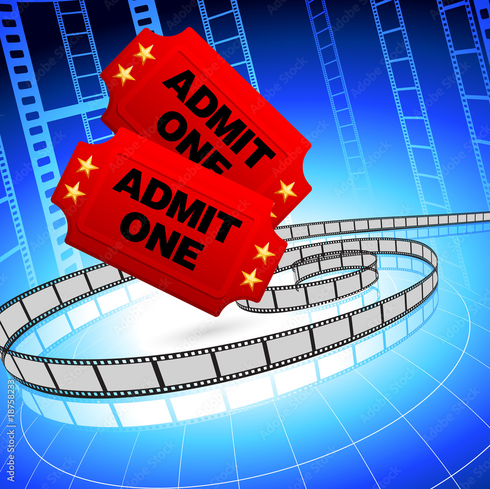 Movie tickets on film background Stock Vector | Adobe Stock