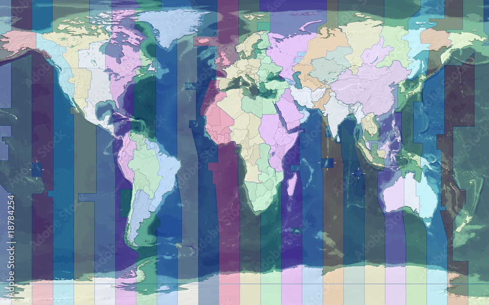 MAPPA FUSI ORARI Stock Illustration | Adobe Stock