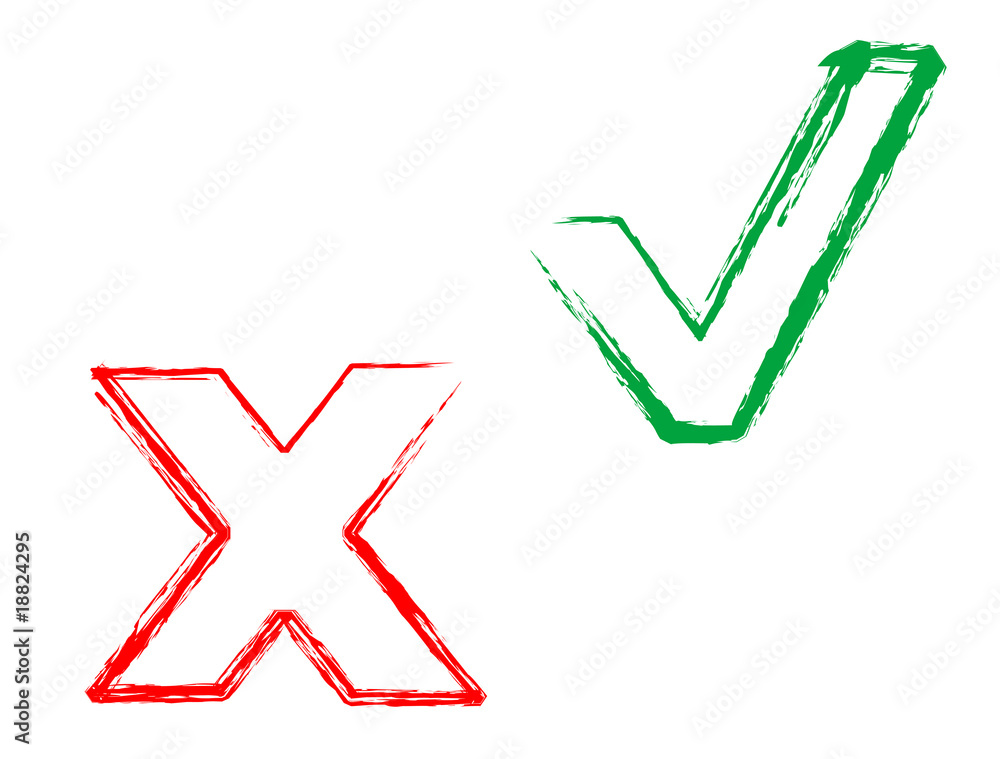 Validate and declined symbols Stock Vector | Adobe Stock