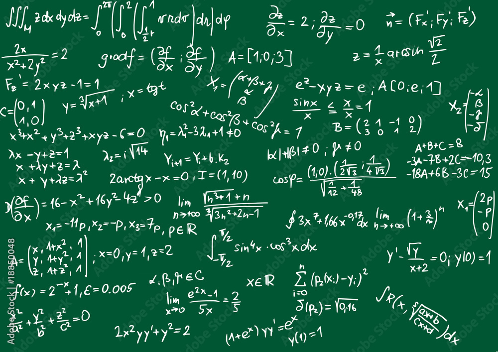 Mathematics formula and equations - vector illustration Stock Vector ...