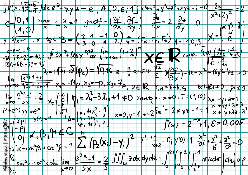 Mathematics formula and equations - vector illustration Stock Vector ...