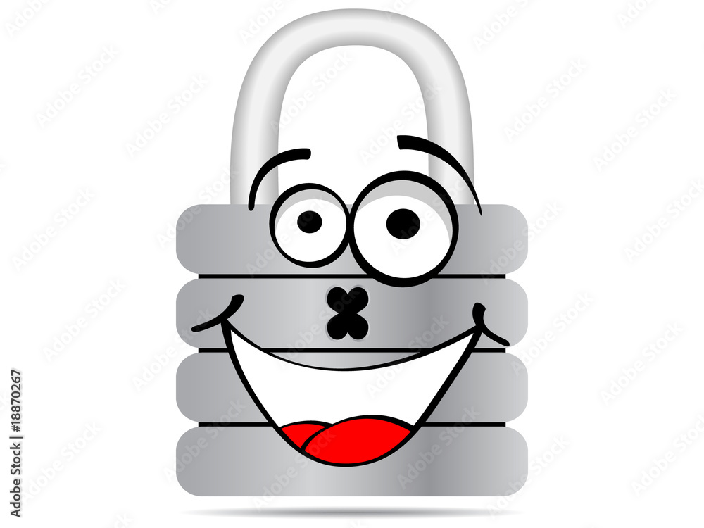 padlock cartoon vector illustration Stock Vector | Adobe Stock