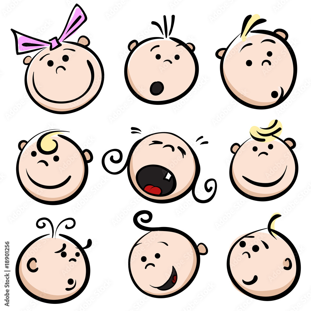 cartoon baby face Stock Vector | Adobe Stock