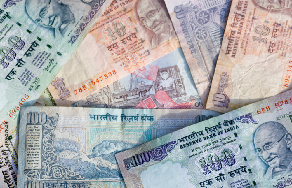 Indian banknote background Stock Photo | Adobe Stock