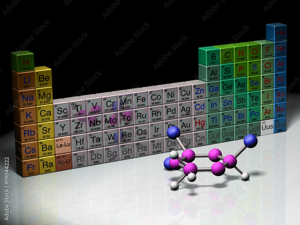 periodic table with molecule Stock Illustration | Adobe Stock