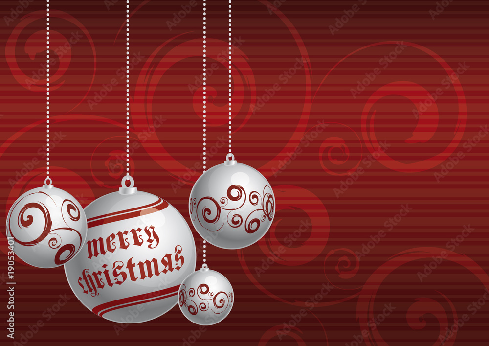 "merry christmas" red card [vector in CMYK] Stock Vector | Adobe Stock