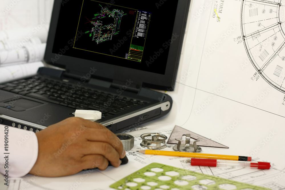 Drafting of piping instrument and diagram Stock Photo | Adobe Stock