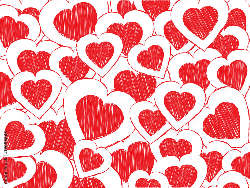 doodle heart background Stock Vector | Adobe Stock