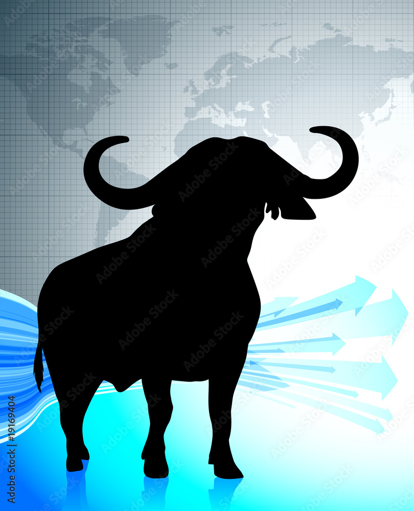 bull on world map background Stock Vector | Adobe Stock