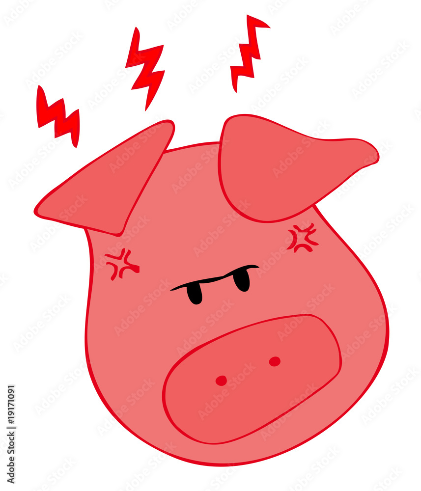 Angry Pig Stock Vector | Adobe Stock