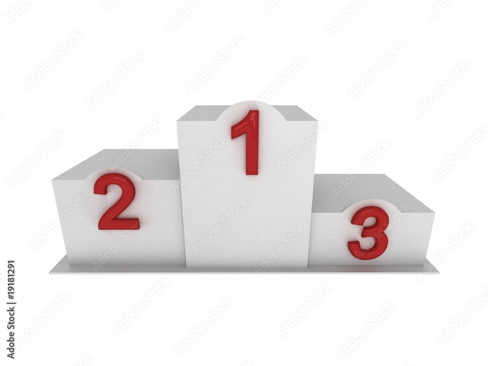 Isolated 3d white pedestal / podium with numbering Stock Illustration ...