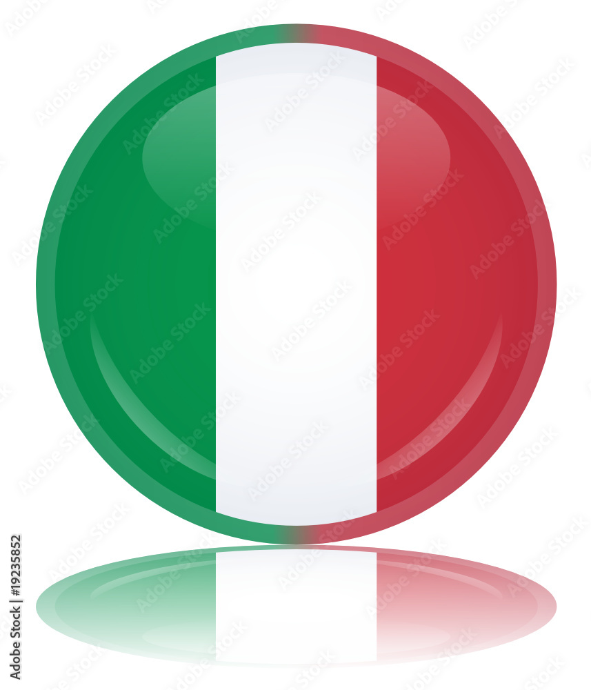 Italian Flag Button (Italy Italia Bandiera Vector Reflection) Stock ...