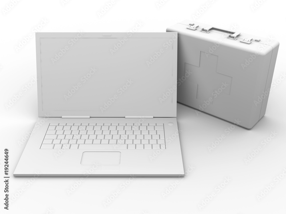 Laptop First aid. Stock Illustration | Adobe Stock