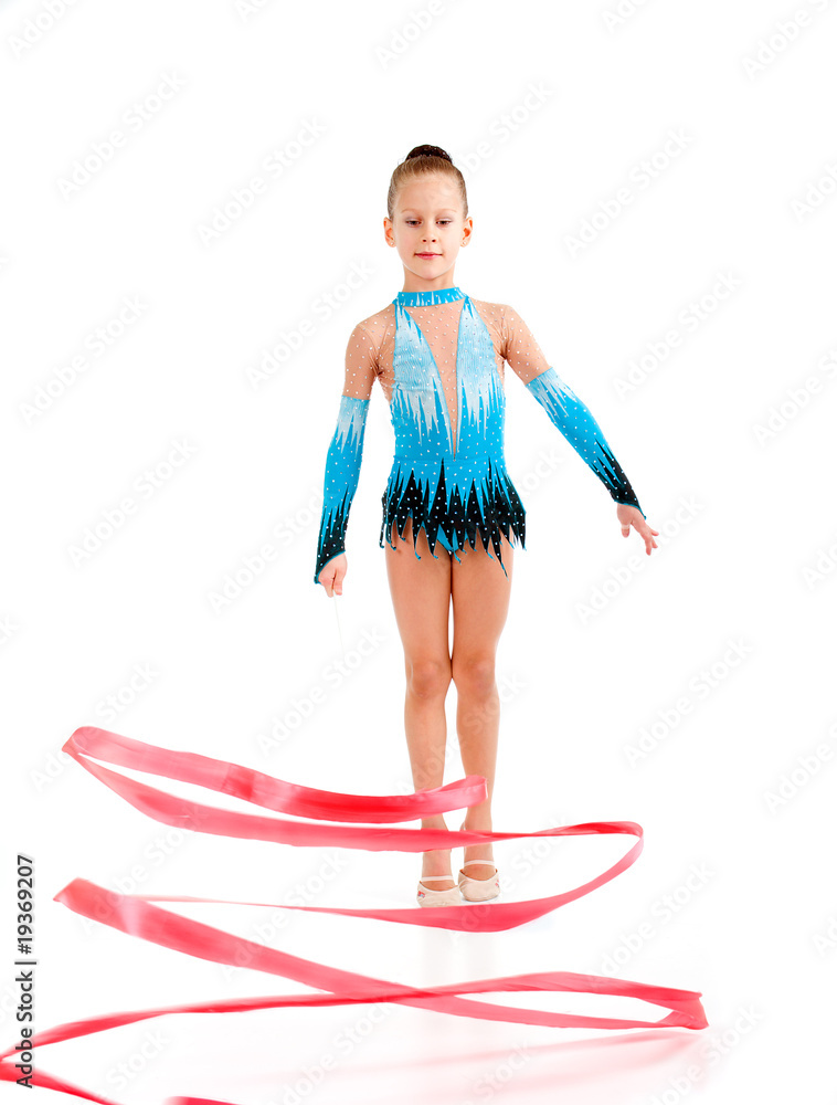 young girl doing gymnastics Stock Photo | Adobe Stock