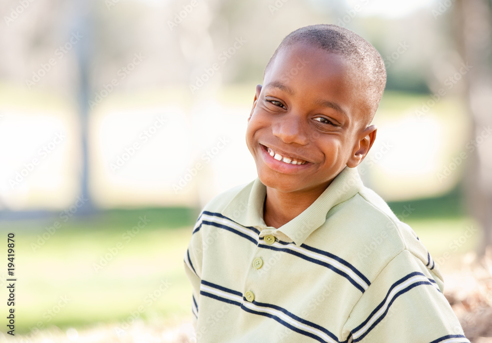 Happy Young African American Boy Stock Photo | Adobe Stock