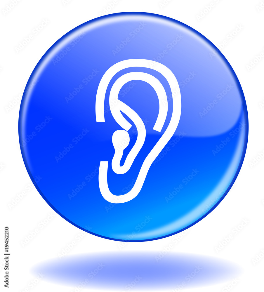 Bouton "Ecouter" / "Listen" Button (ear - symbol - play) Illustration ...