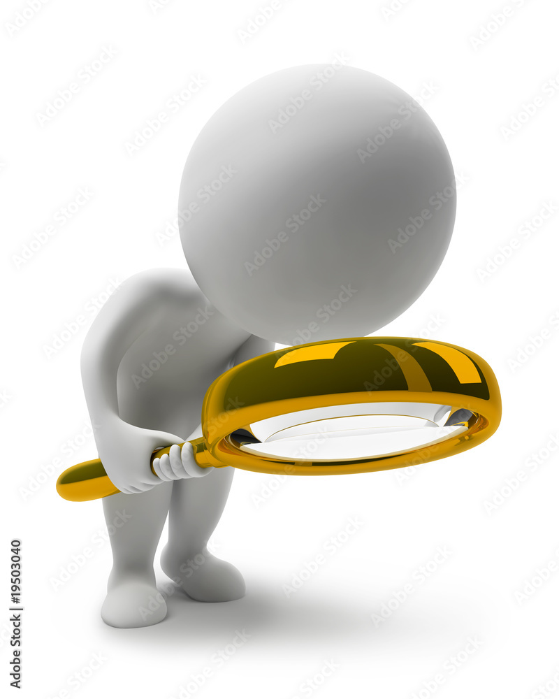 3d small people-loupe Stock Illustration | Adobe Stock