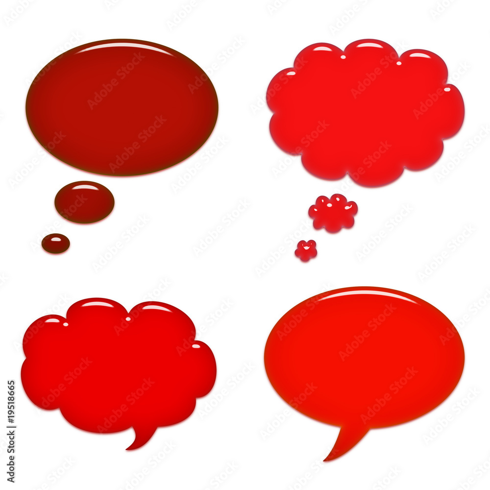 Red speech bubbles Stock Illustration | Adobe Stock