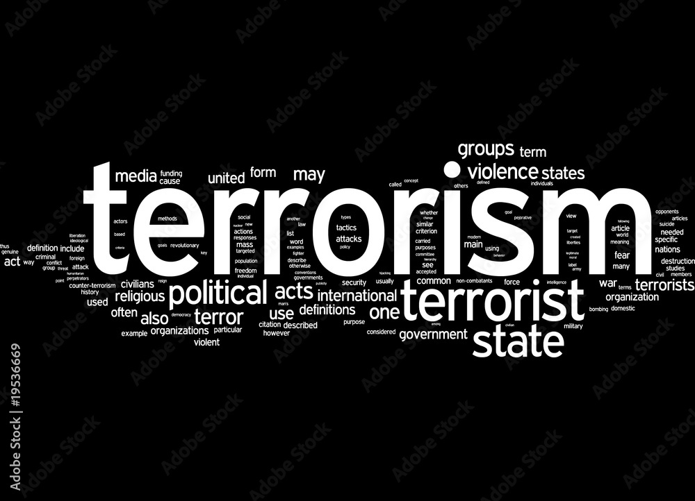 Terrorism (Abstract Text Wallpaper) Stock-Illustration | Adobe Stock