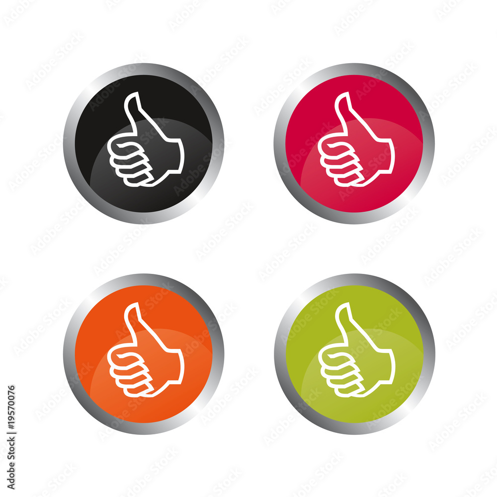 Icone pouce levé - Valider - ok Stock Vector | Adobe Stock