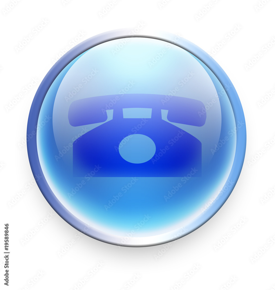 blue glossy button - phone Stock Illustration | Adobe Stock